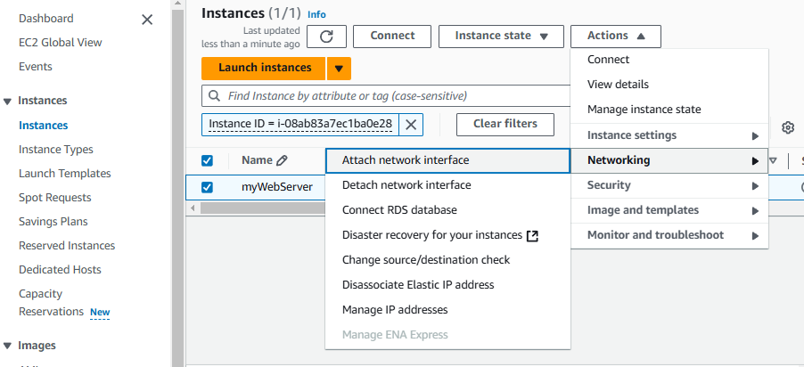 Guided Lab: Managing Network Interfaces in Amazon EC2 - Tutorials Dojo