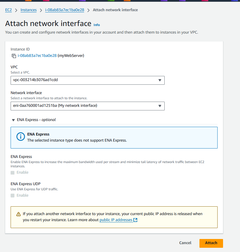 Guided Lab: Managing Network Interfaces in Amazon EC2 - Tutorials Dojo