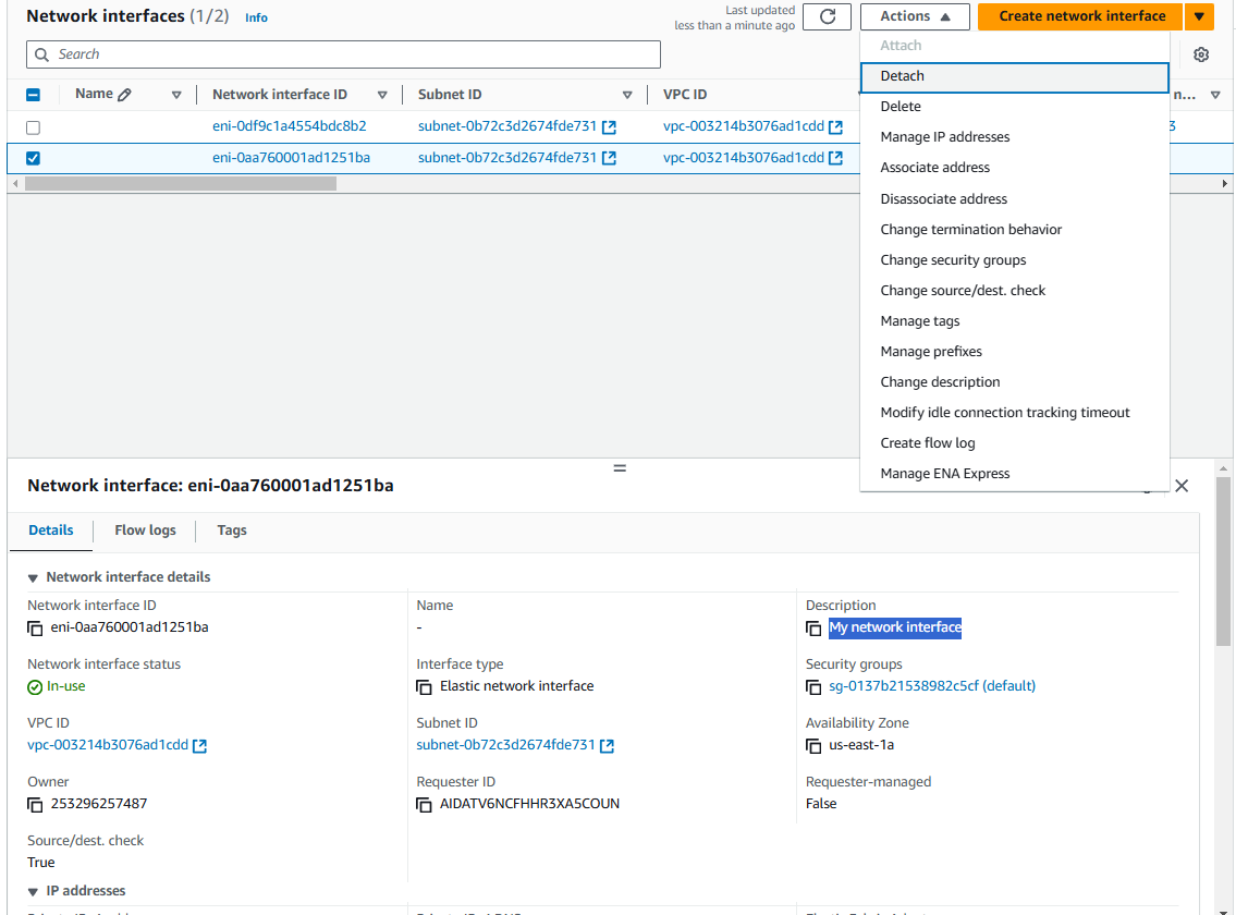 Guided Lab: Managing Network Interfaces in Amazon EC2 - Tutorials Dojo