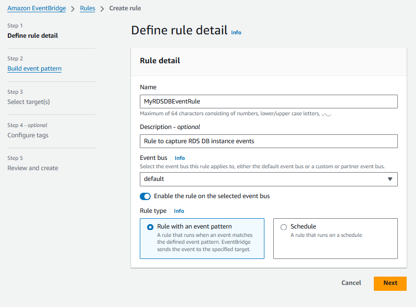 Guided Lab Creating An Amazon Eventbridge Rds Db Instance Event Rule