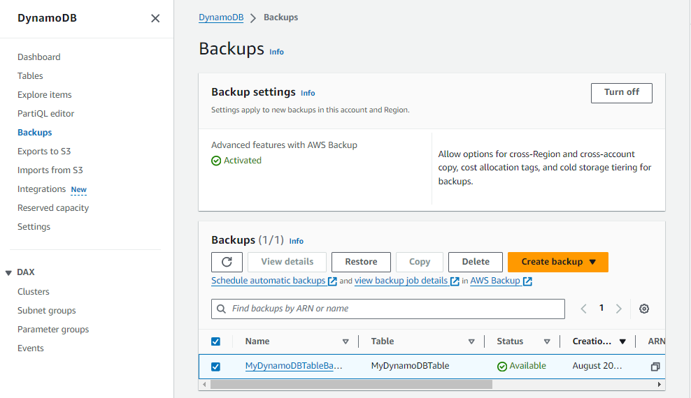 Guided Lab: Backing Up an Amazon DynamoDB Table - Tutorials Dojo