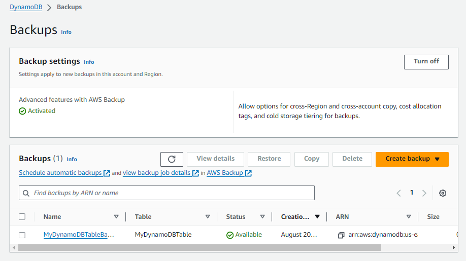 Guided Lab Backing Up An Amazon Dynamodb Table Tutorials Dojo