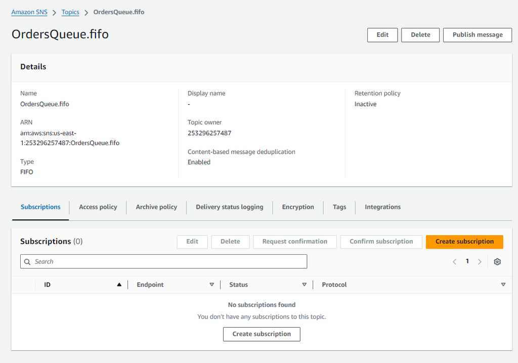 Guided Lab: Creating a FIFO Topic in Amazon SNS - Tutorials Dojo