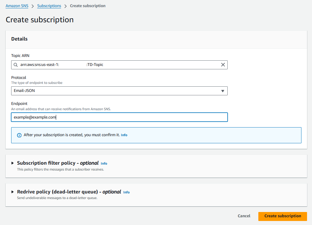 Guided Lab: Creating an Amazon SNS Email-JSON Subscription - Tutorials Dojo