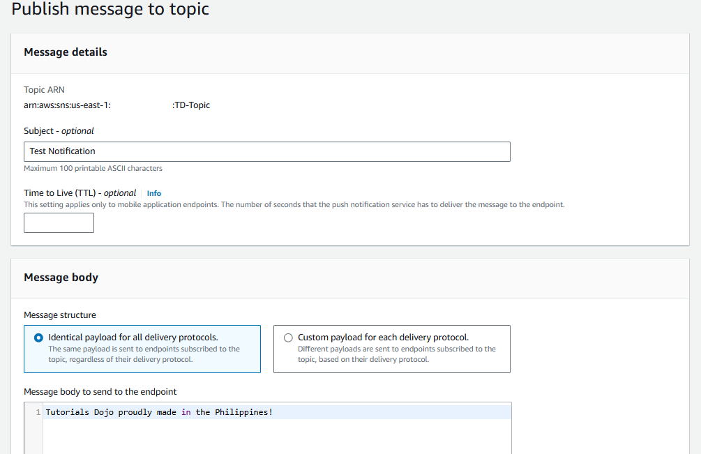 Guided Lab: Creating an Amazon SNS Email-JSON Subscription - Tutorials Dojo