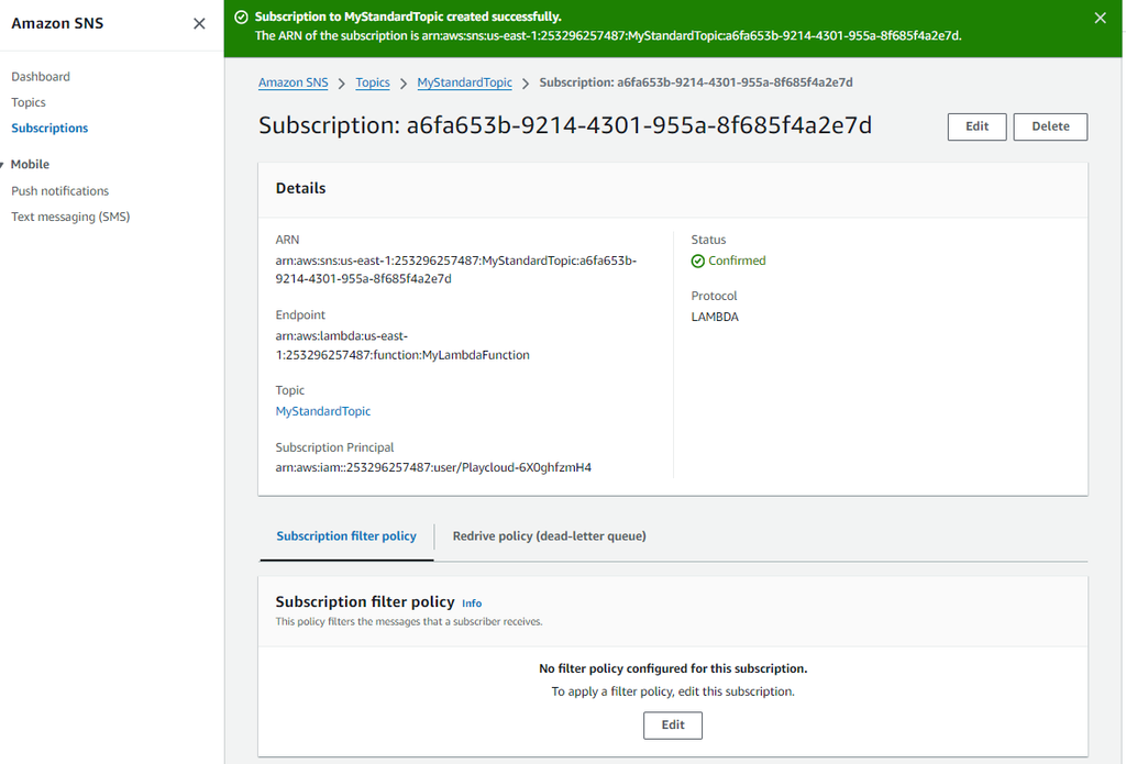 Guided Lab: Creating an Amazon SNS Standard Topic - Tutorials Dojo