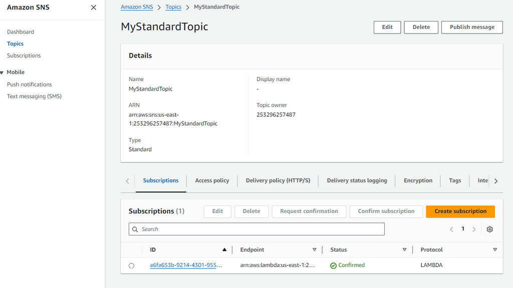 Guided Lab: Creating an Amazon SNS Standard Topic - Tutorials Dojo