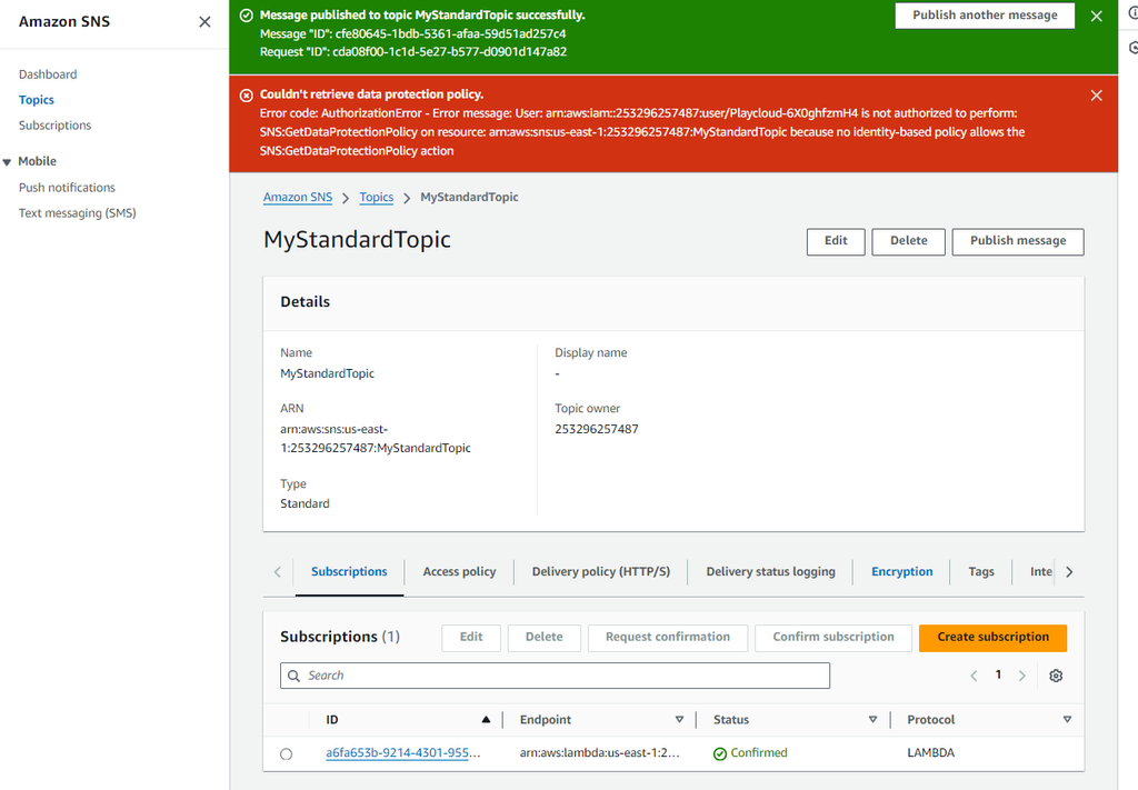 Guided Lab: Creating an Amazon SNS Standard Topic - Tutorials Dojo