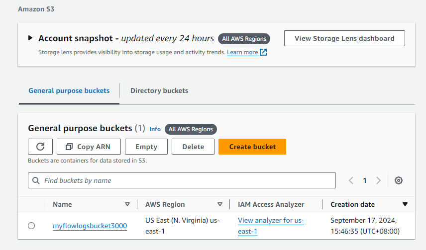 Guided Lab: Capture network traffic information with VPC flow logs to Amazon S3 Bucket ...